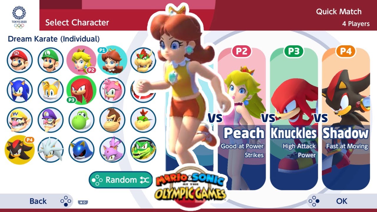 Mario & Sonic at the Olympic Games 2020 : Gameplay (4Players) Daisy VS ...