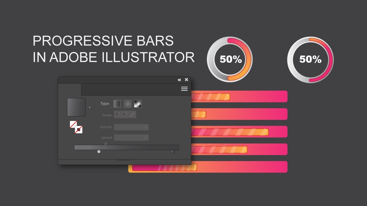 HOW TO CREATE PROGRESSIVE BARS IN ADOBE ILLUSTRATOR - YouTube