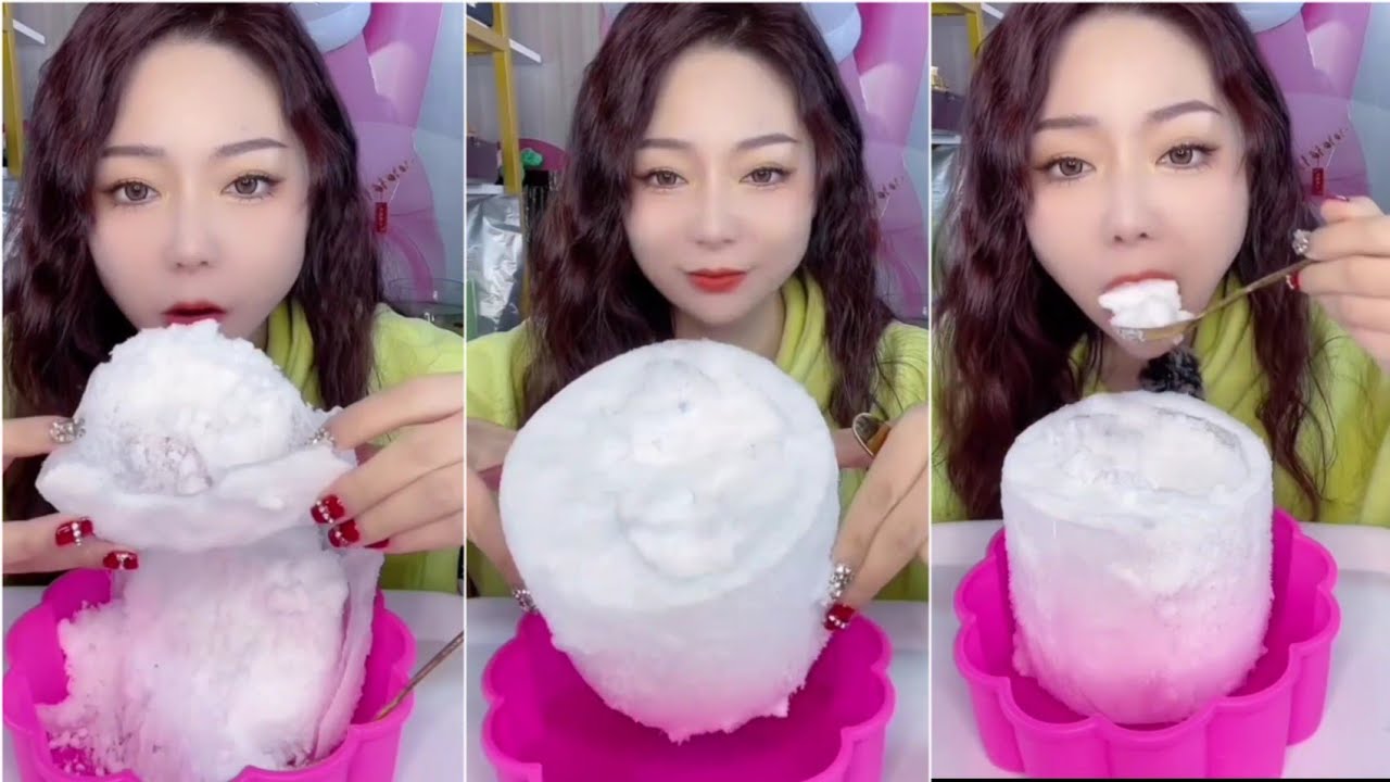WHITE ICE EATING ASMR 💙 ICE EATING ASMR 💙 Snow-white ASMR 💙 - YouTube