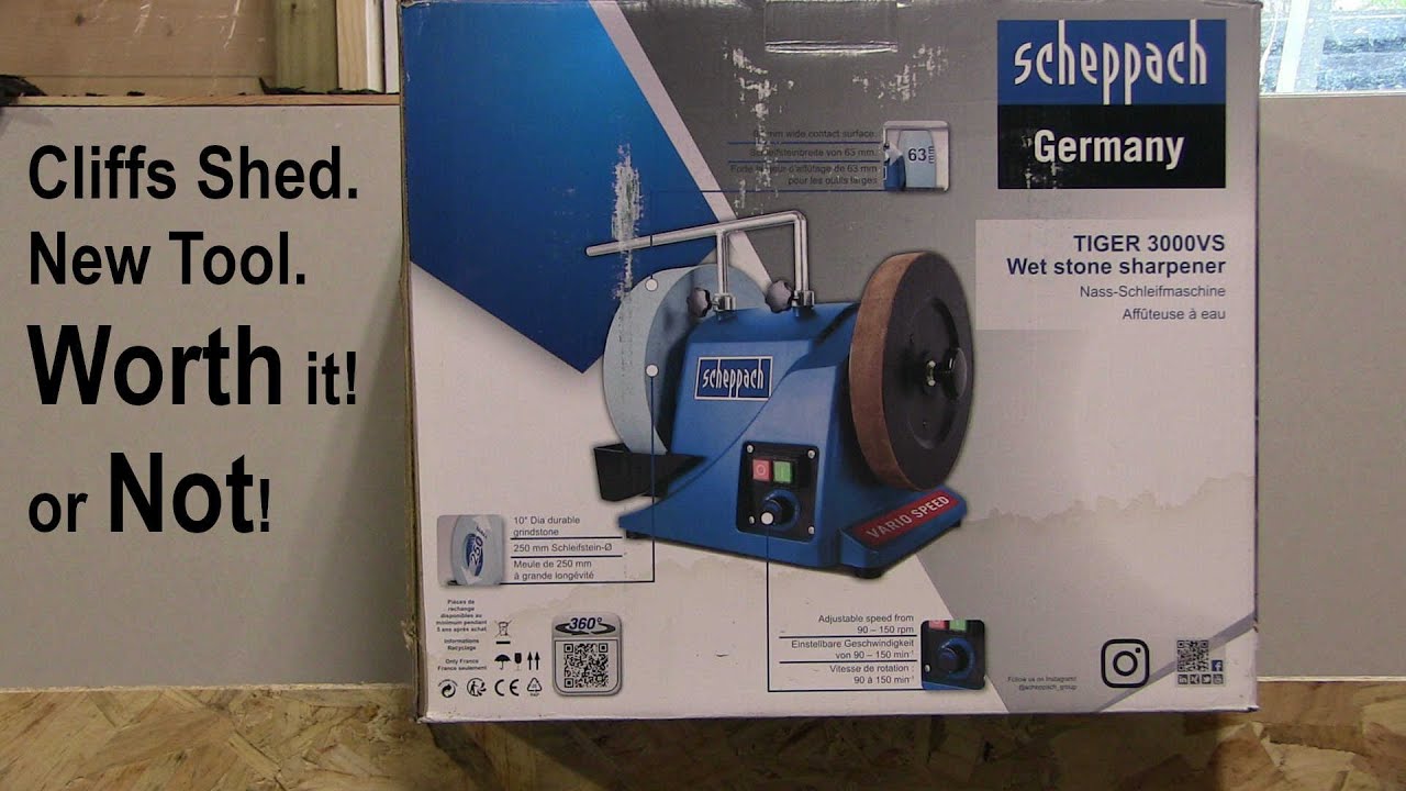Scheppach Tiger 3000 Wetsone Grinder - YouTube