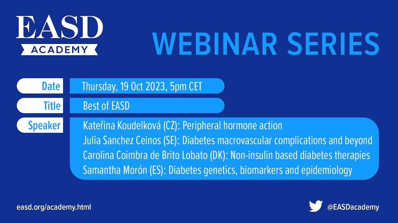 6th EASD Early Career Academy Webinar: Best of EASD - YouTube