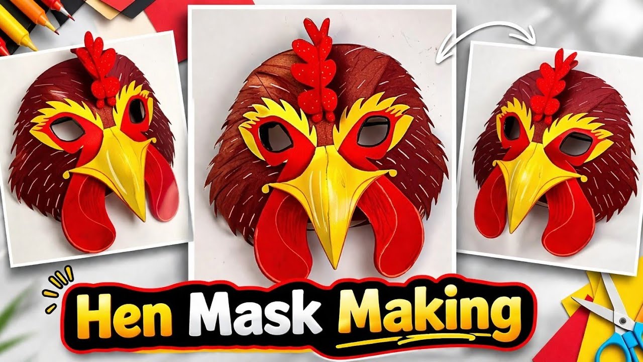 hen mask making | hen craft | bird mask craft | hen costume idea ...