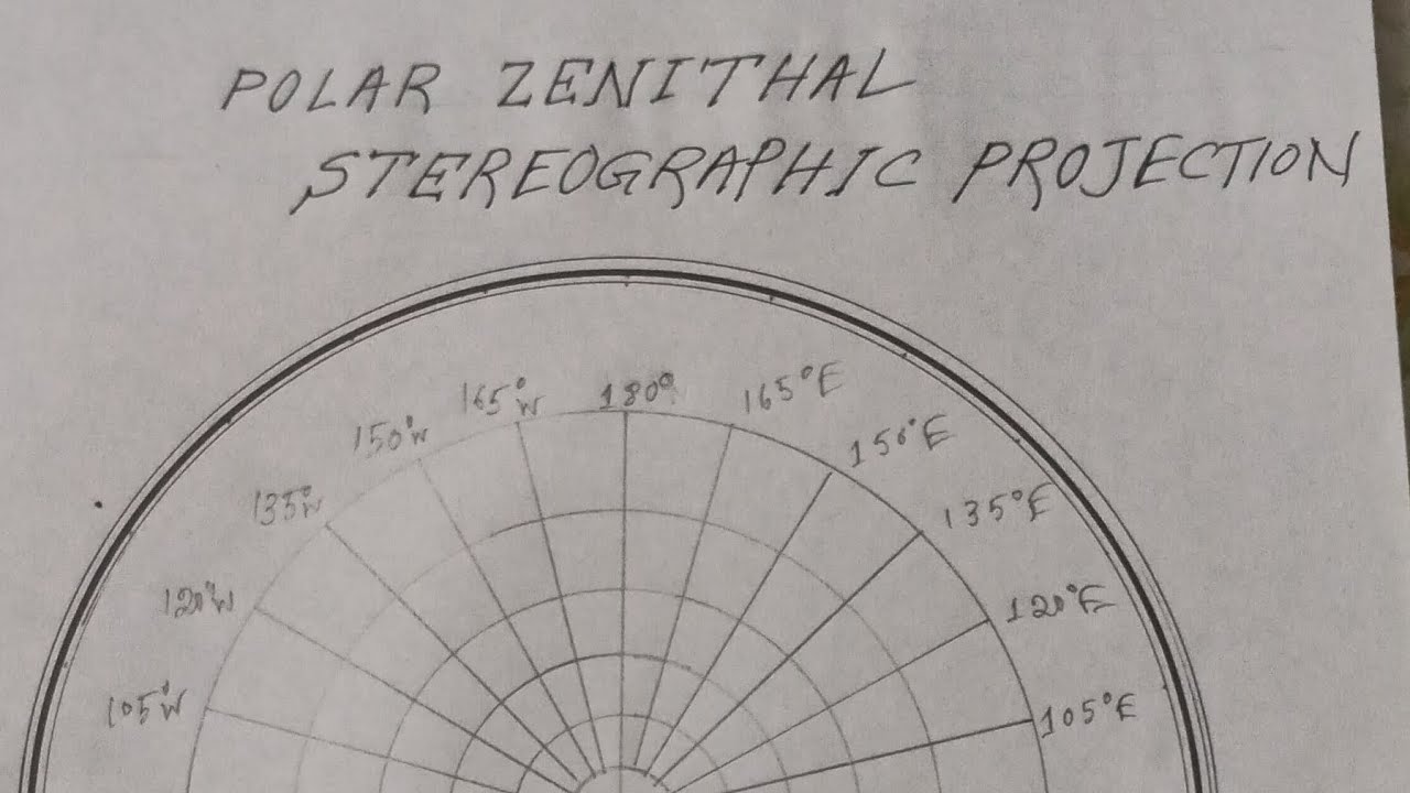 polar zenithal stereographic projection (Geography) - YouTube