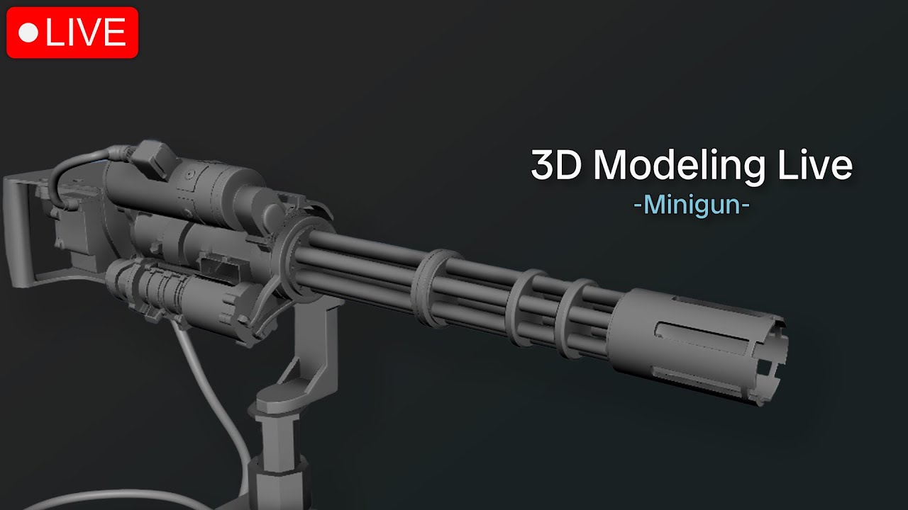 🔴 LIVE - 3D Model Texturing in Substance Painter! | Mini-Gun Project ...