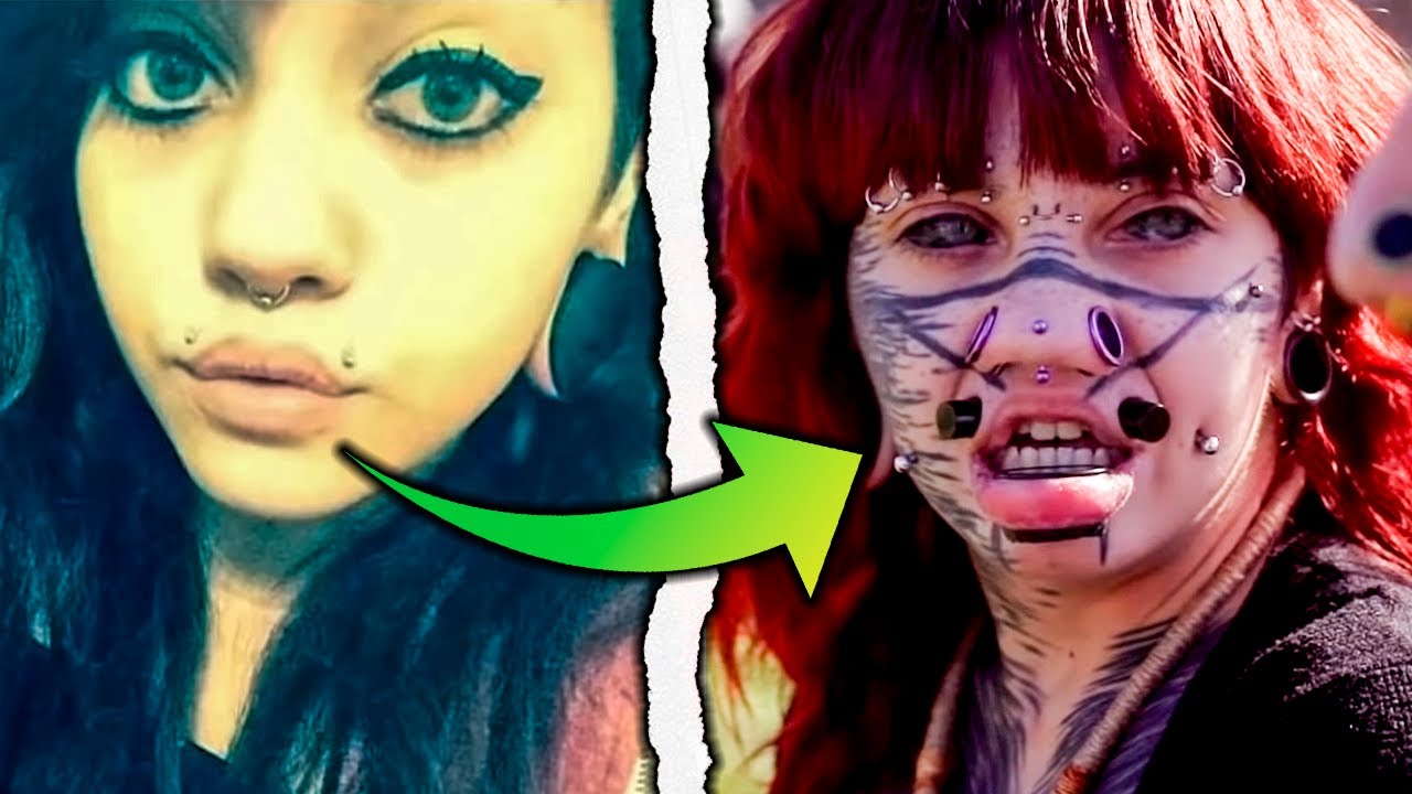 CHICA ADICTA a los PIERCINGS se DEFORMA LA CARA en su PROYECTO de ...
