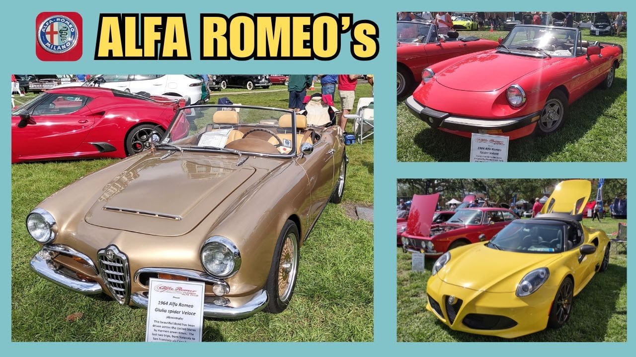 ALFA ROMEO's - 1950's to 2020's - Spider Veloce Giulia 4C - YouTube