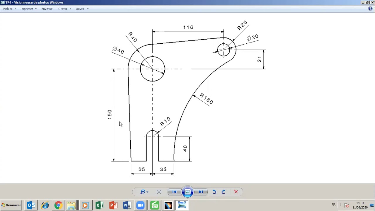 CATIA V5 Atelier Sketcher TP4 Outils cercle, Arc, contraintes, tangence ...