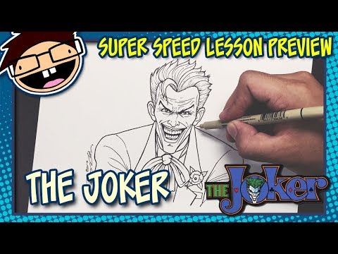 Lesson Preview: How to Draw THE JOKER (Comic Version) | Super Speed Time Lapse Art