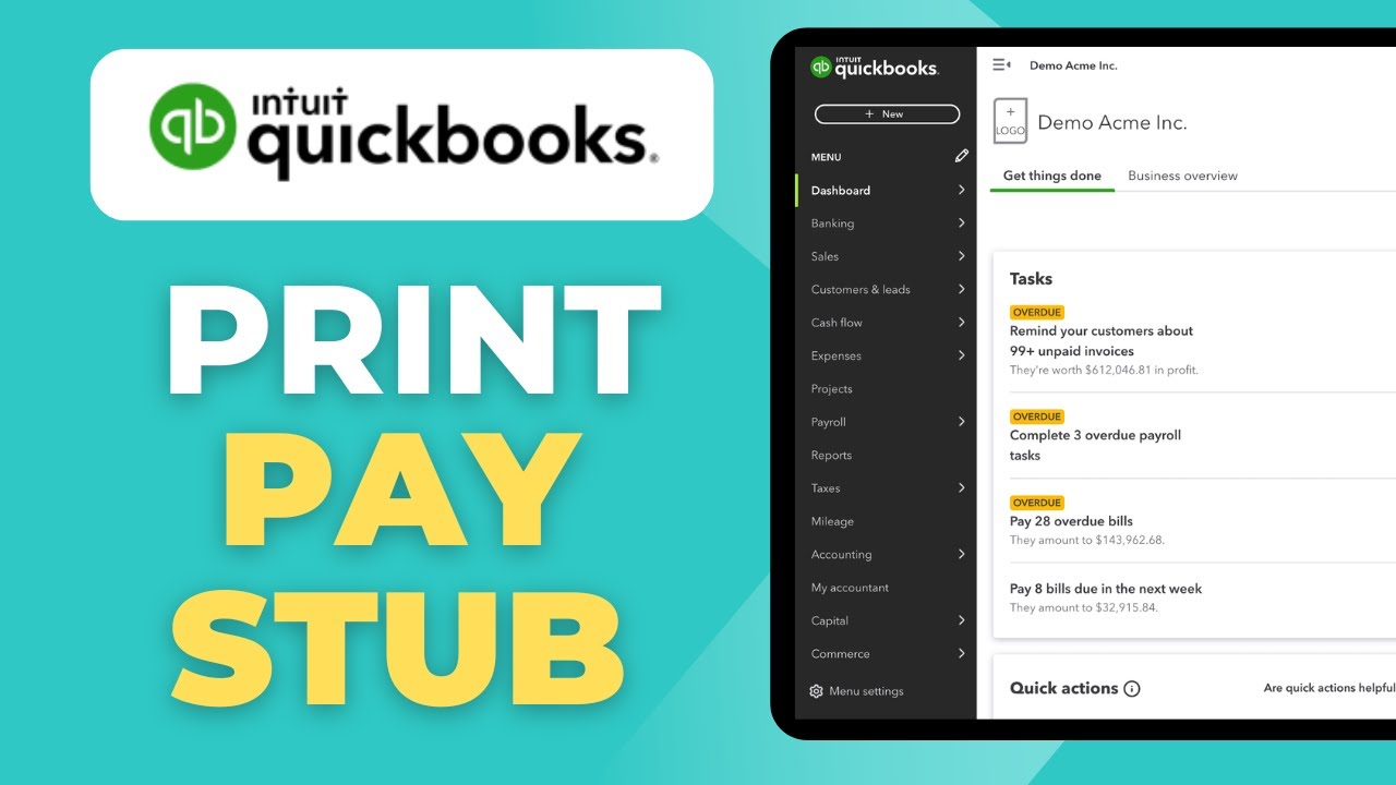 How to Print a Pay Stub in QuickBooks Online | Easy Guide - YouTube