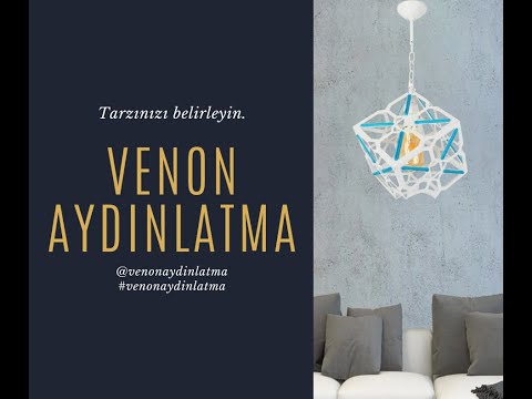 VENON AYDINLATMA KÜP HALATLI TEKLİ BEYAZ PEMBE İP AVİZE #reels #avize #video #lighting