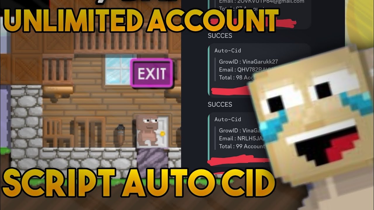 Script Auto CID | UNLIMITED ACCOUNT | MULTIBOT #growtopia #gentahax - YouTube