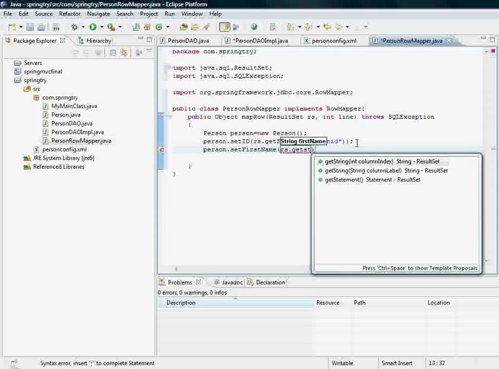 Java Spring Dao Implementation Using Jdbctemplate Part 3 Youtube