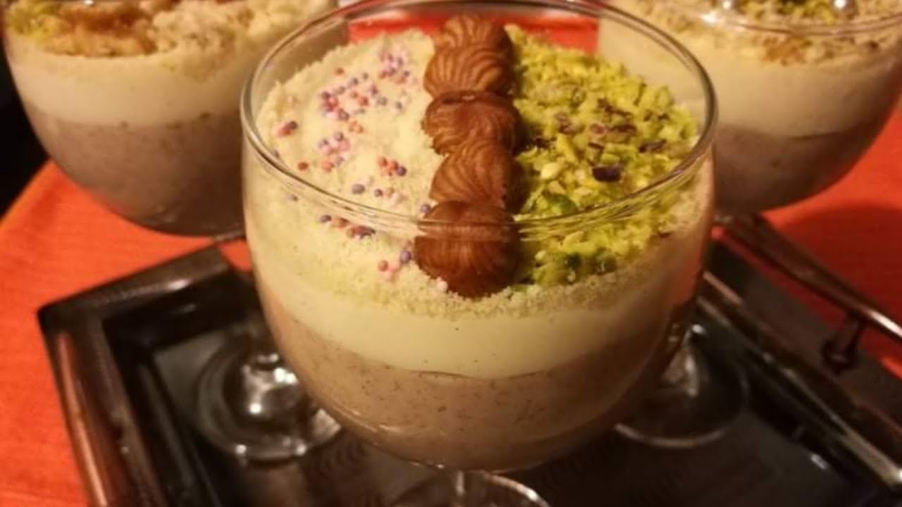 عصيدة البوفريوة (نوازاة = البندق) بدون حليب و بدون نستلي assida , crème ...