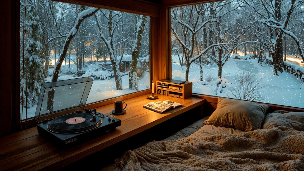 Cozy Winter Study Jazz ️ Smooth Piano & Saxophone Jazz Music for Focus ...