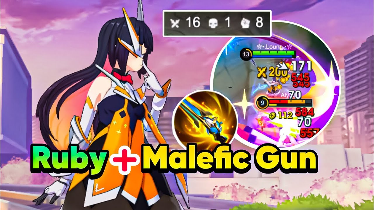 I Tried Using MALEFIC GUN on Ruby! | Mobile Legends - YouTube
