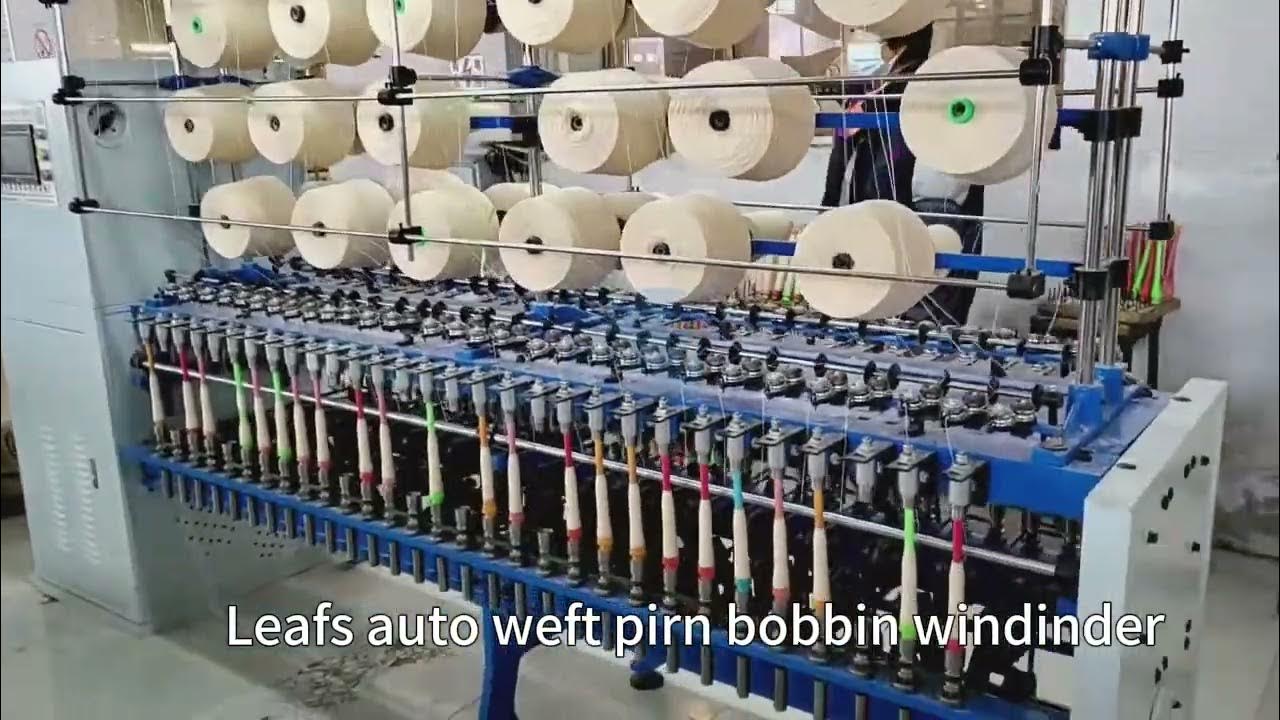 Automatic vertical pirn weft bobbin winder winding machine - YouTube