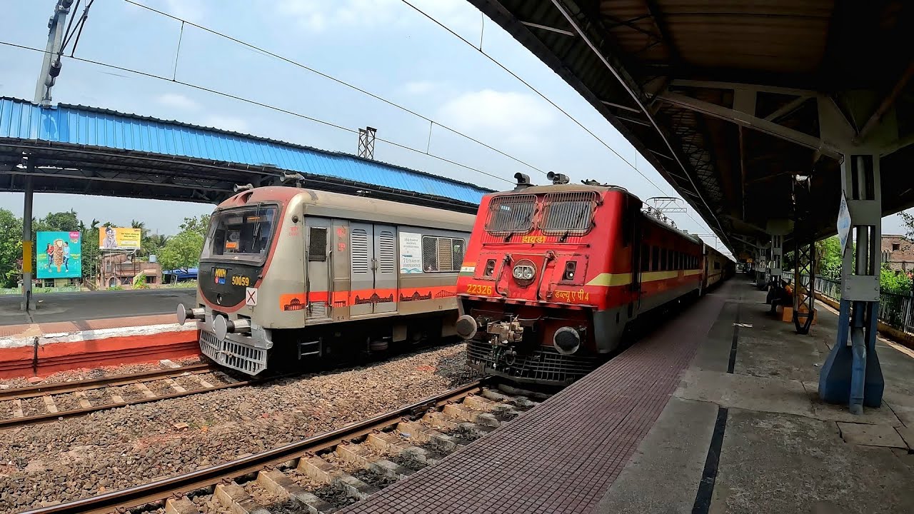 Perfect Parallel Train Racing Stainless Steel BEML Local Train ...