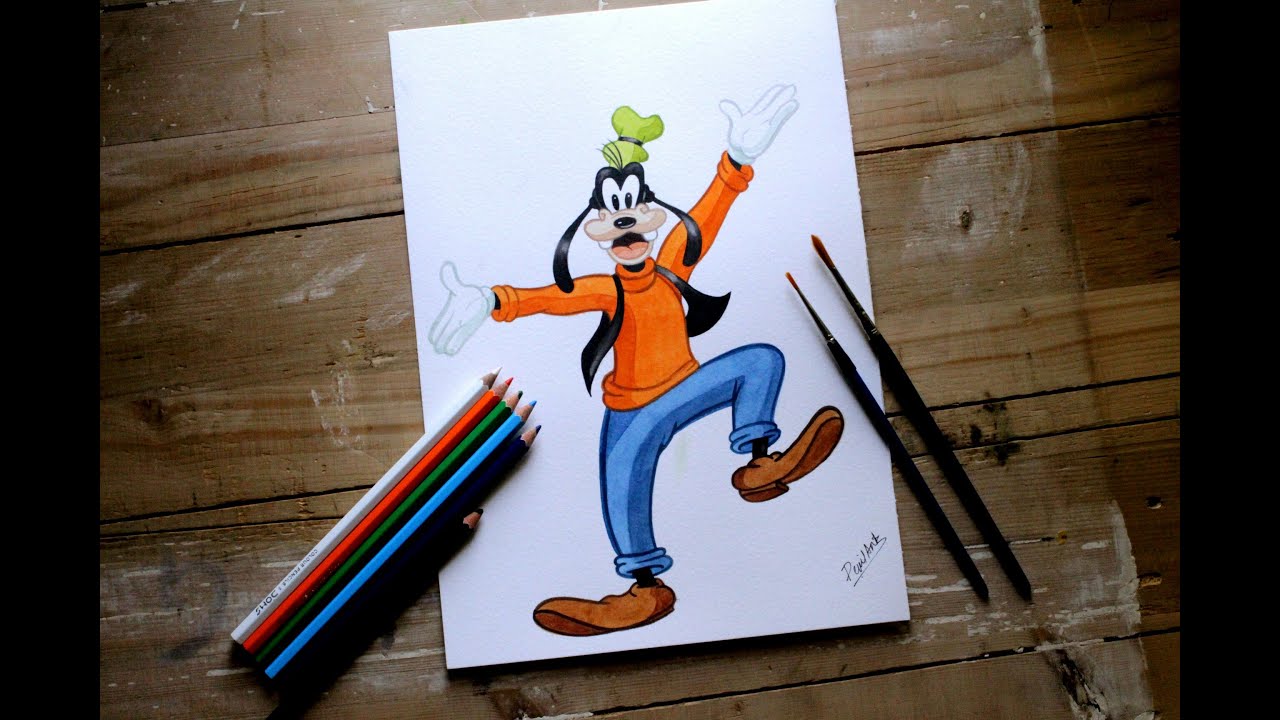 HOW TO DRAW DISNEY'S GOOFY 😋 | Devil Art - YouTube