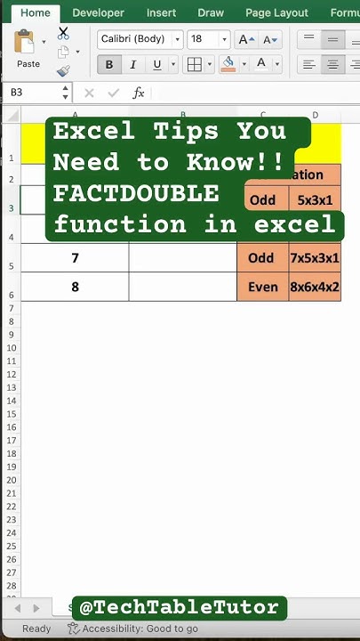 Excel Tips you need to know!! Excel FACTDOUBLE Function #shorts #excel #exceltutorial - YouTube