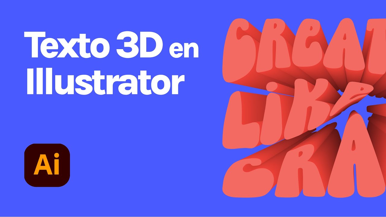 Cómo hacer un texto 3D en illustrator - YouTube