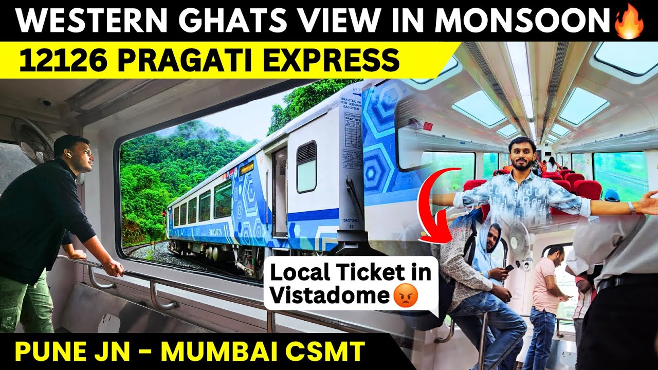 VISTADOME Coach |12126 Pragati Express Full Journey |Pune to Mumbai ...