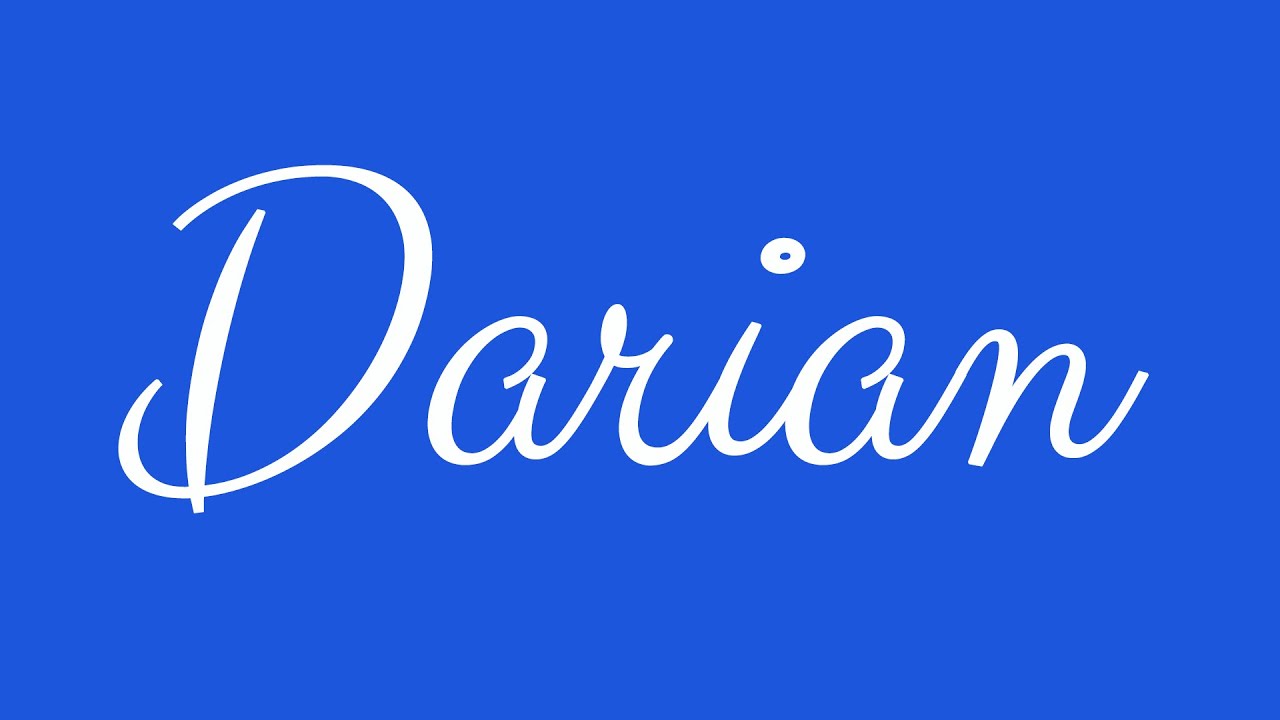 Learn how to Sign the Name Darian Stylishly in Cursive Writing - YouTube