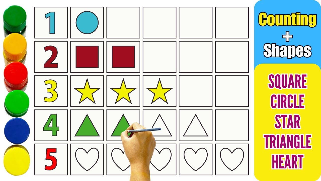 Learn in Circle | Heart shape | Star shape | 123 numbers for kids ...