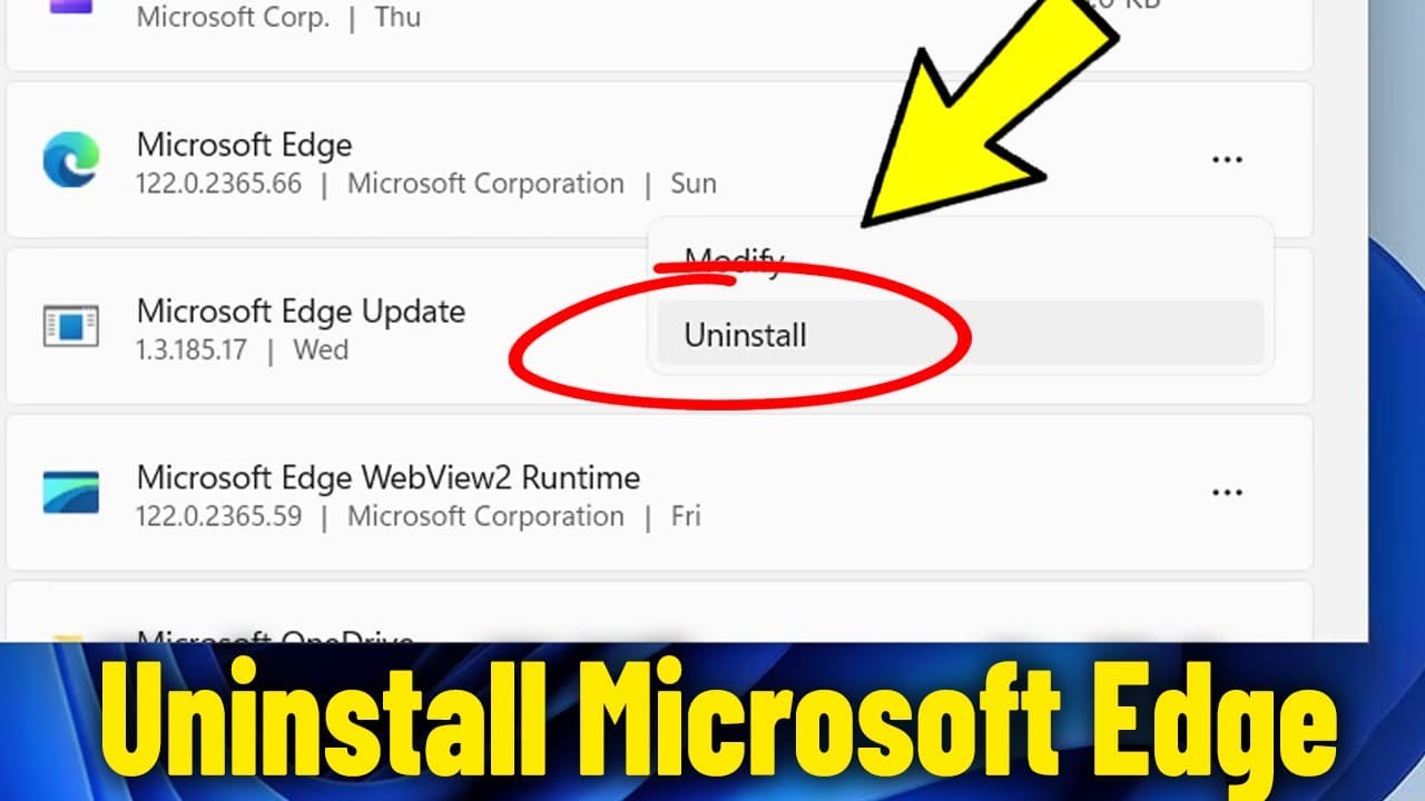 Uninstall Microsoft Edge In Windows 11 | How To Remove Ms Edge Browser