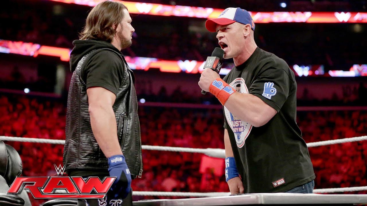 John Cena vs. AJ Styles – Vertragsunterzeichnung: Raw, 13. Juni 2016 ...