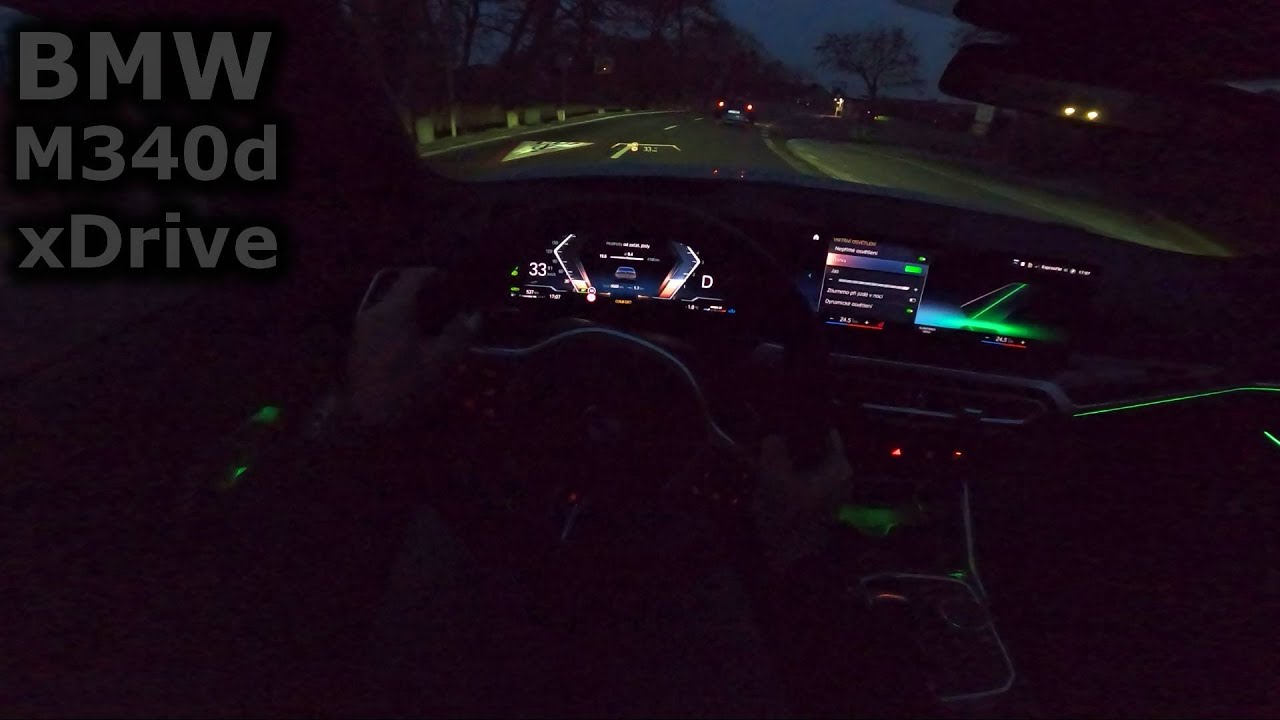 2022 BMW M340d xDrive | ambient lighting | evening POV test drive - YouTube