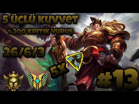 Garen Ama 5 Üçlü Kuvvet (Normalda 20 Kill Yanlış Yazmışım) | Wild Riift