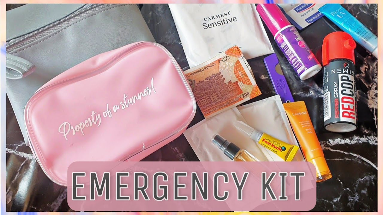 EMERGENCY KIT for college/ school girls // essentials for girls ...