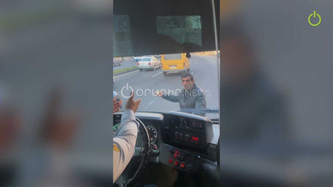 Տղամարդը սպառնում է քարով ջարդել ավտոբուսը. միջադեպ՝ Մյասնիկյան ...