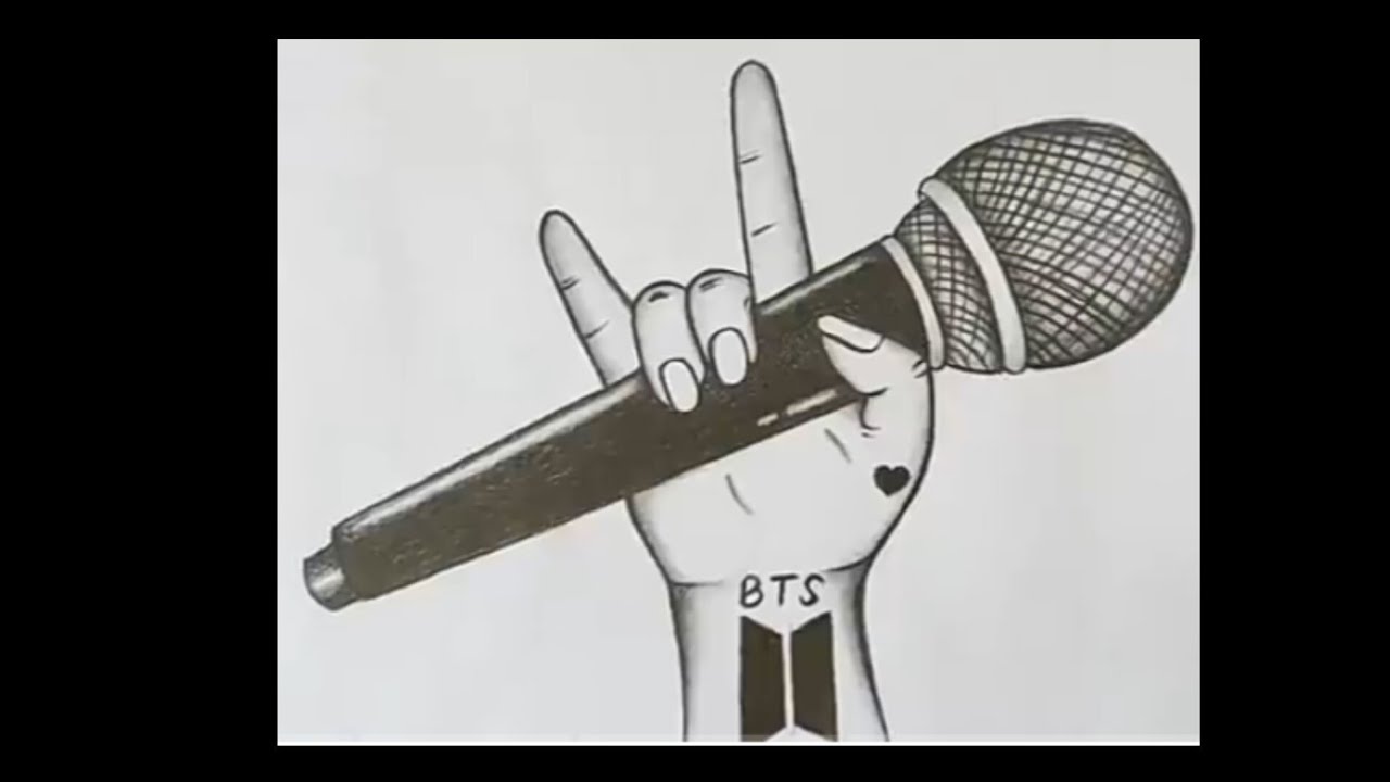 BTS hand drawing/ BTS easy drawing stap by stap - YouTube