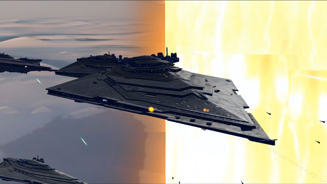 Massive Starkiller Base Battle | New Republic vs Star Destroyer Fleet ...
