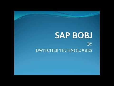 Lesson: 01 Quick Introduction of SAP BOBJ. - YouTube