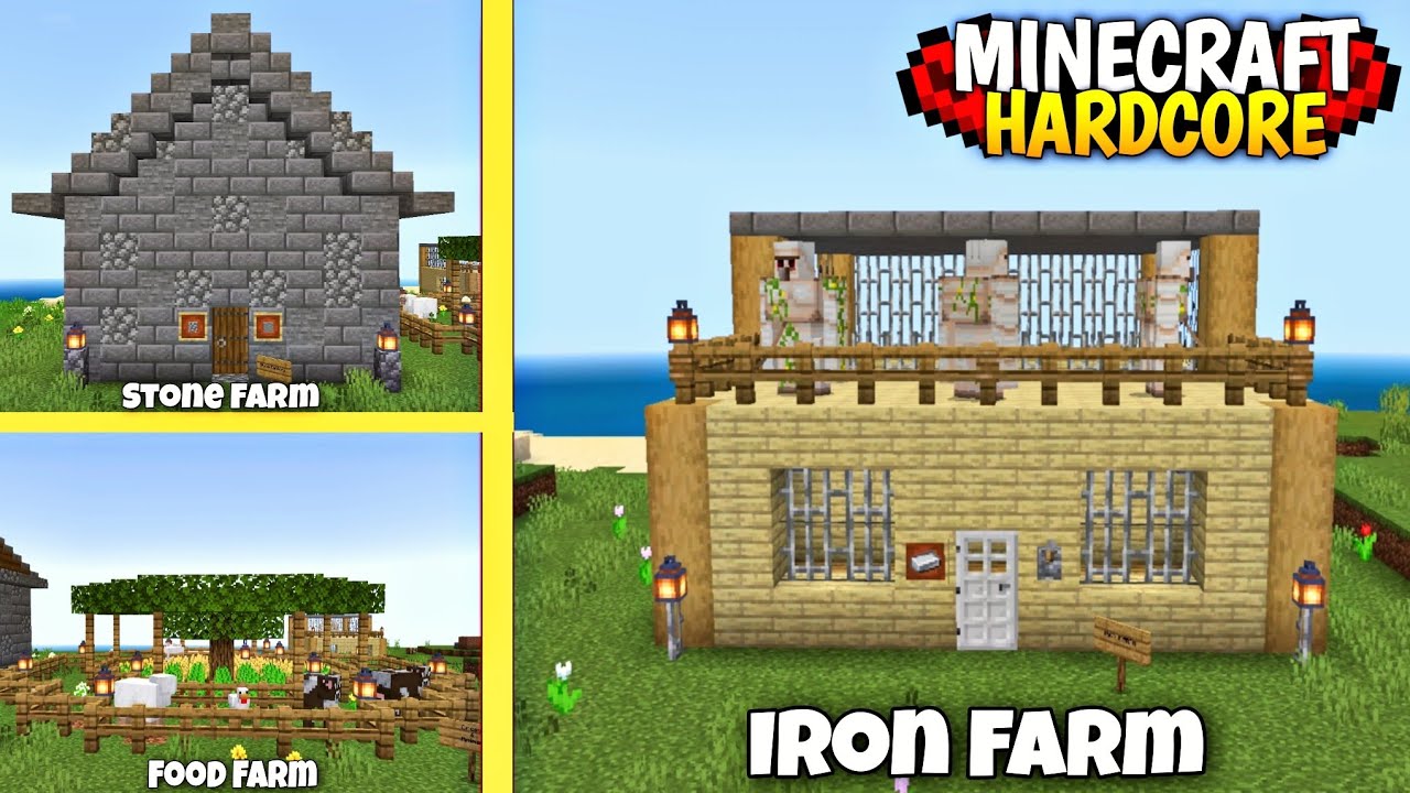 I MADE EVERY STARTER FARM IN MINECRAFT PE HARDCORE | BLAZEMG - YouTube