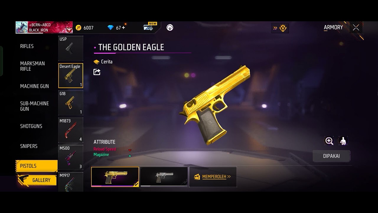 skin pistol ff - YouTube