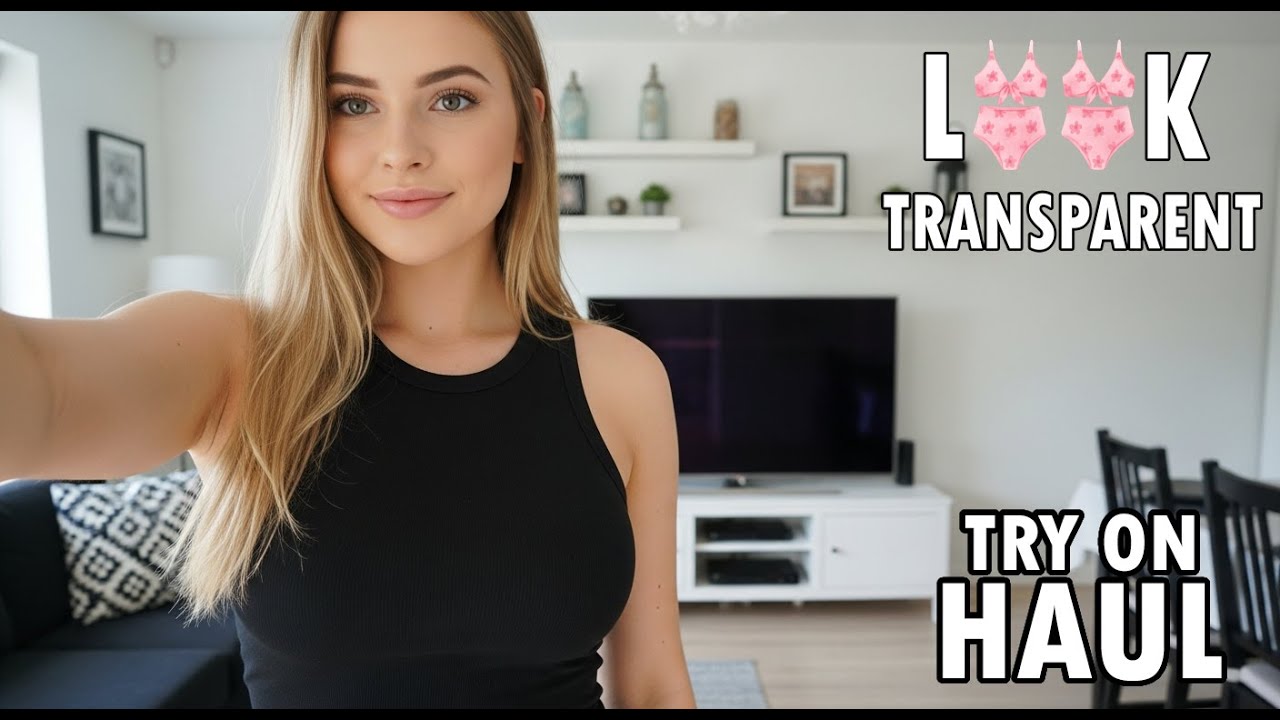 4K black Transparent Mesh Lingerie Try-On Haul | Micro Bikini + Summer ...
