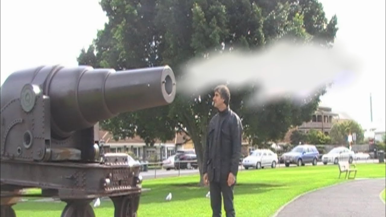 Tough Guy Faces Fire and Sound Cannon - YouTube