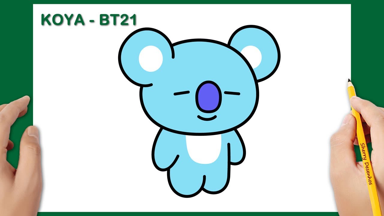 COMO DESENHAR BT21 KOYA / RM BTS - YouTube