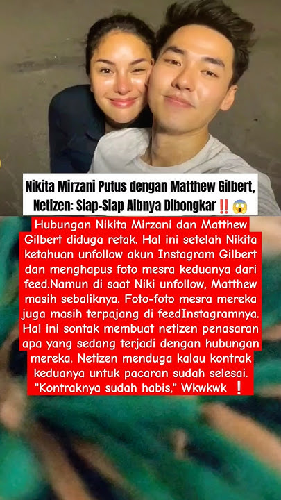 Nikita Mirzani Putus Matthew Gilbert, Siap Aibnya Dibongkar‼️#nikitamirzani#matthewgilbert# ...