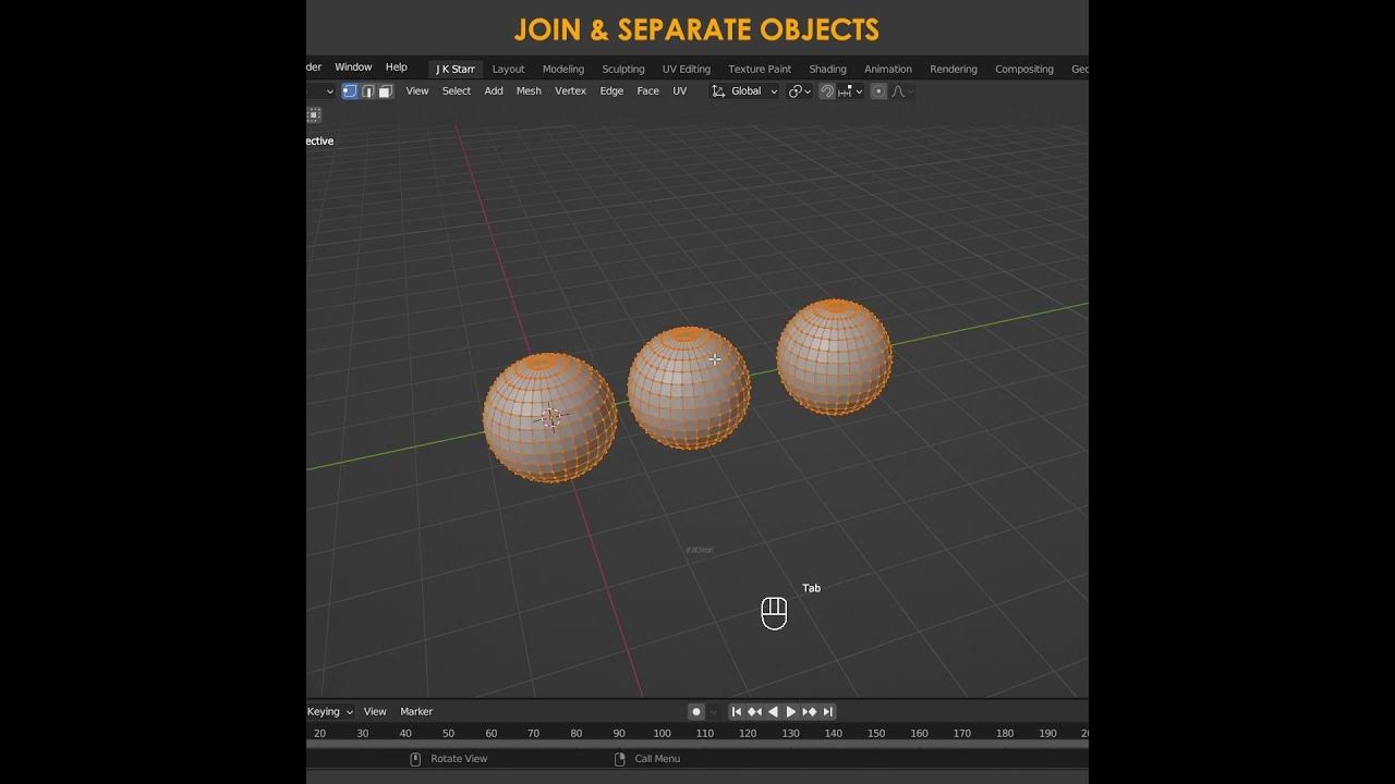 Tutorials: CGI: Blender 3D: Join & Separate Objects #blender3d #b3d #shorts #ytshorts by # ...