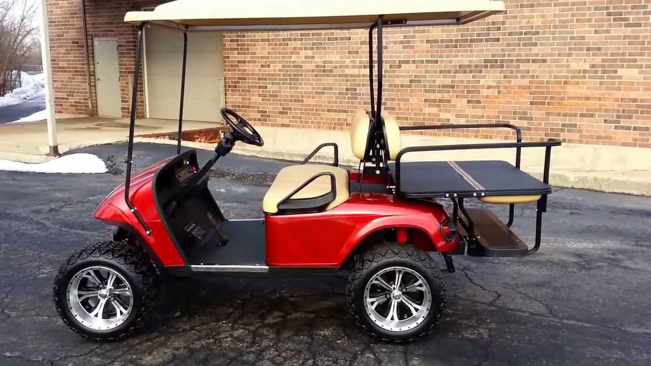 Lifted Gas EZGO Golf Cart with Turn Signals, New Body, Extended Top, 14 ...