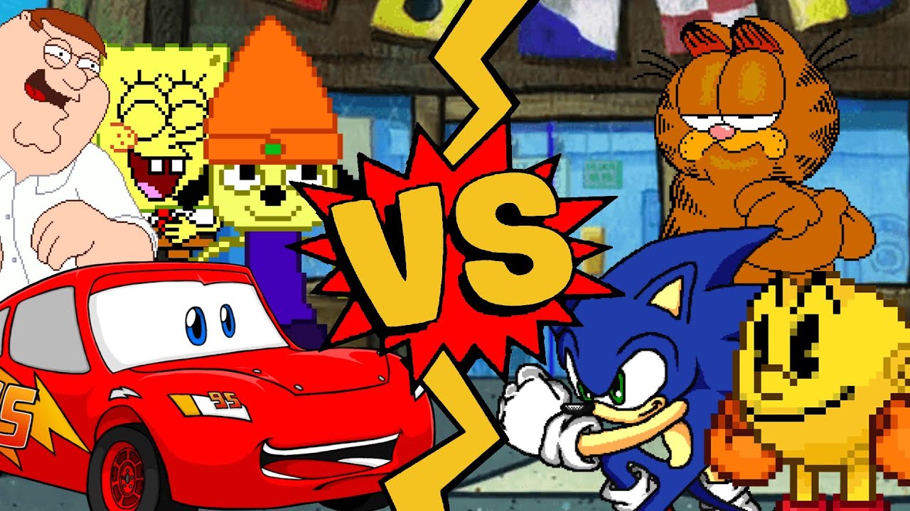 M.U.G.E.N Battles | Peter Griffin/Parappa/SpongeBob/Lightning McQueen ...