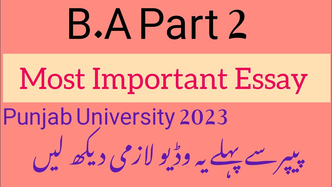 B.A part 2 important essay || English guess papers - YouTube