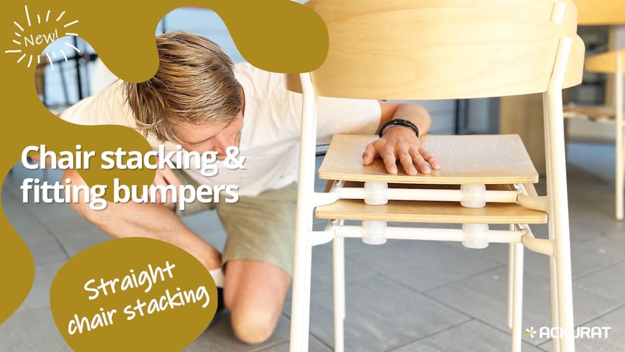 Chair seat fitting & bumper - Straight stacking - YouTube