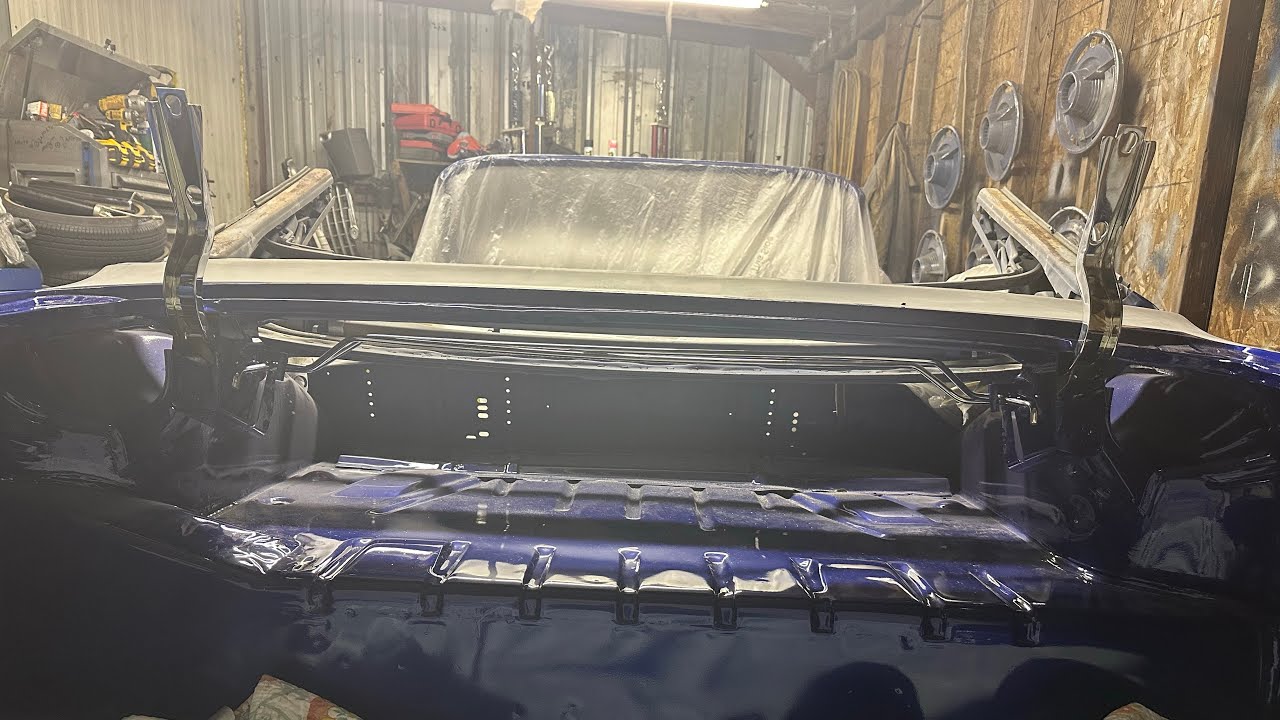 Trunk hinges and tensioner install 1963 Chevy Impala Convertible - YouTube