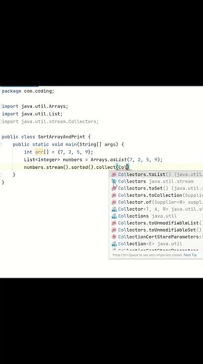 Sort an Array and print in Java 8 #shorts #java #shortvideo #coding #interview - YouTube