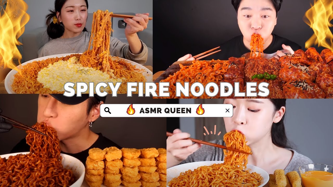 ASMR Extreme Spicy Noodles MUKBANG || Compilation || 2023 - YouTube